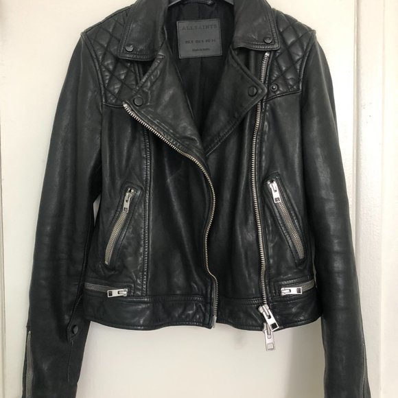 All Saints | Jackets & Coats | All Saints Black Conroy Leather Biker ...